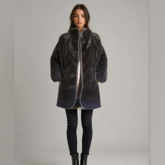 Borgessa | Jackets & Coats | Vintage Borgessa Sears Dark Brown Faux Fur ...